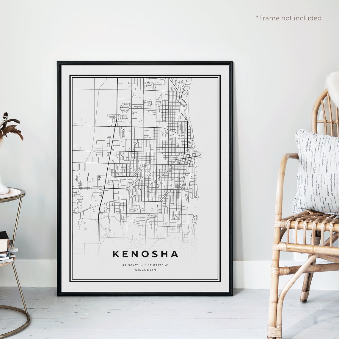 Kenosha Map Print Kenosha Street Map Poster Wisconsin - Etsy