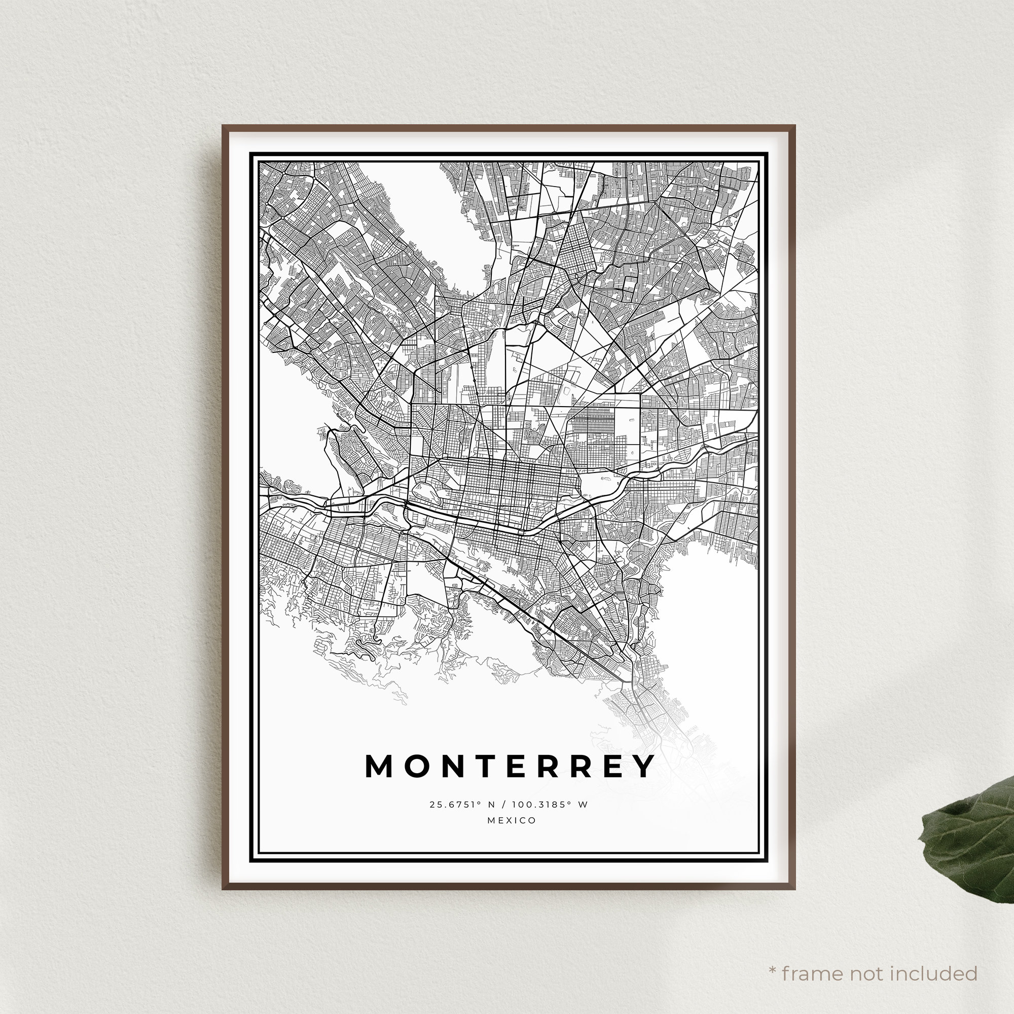 Monterrey Map Print Monterrey Street Map Poster Mexico - Etsy