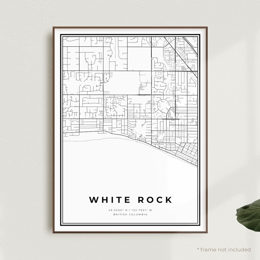 White Rock Map Print, White Rock Street Map Poster, Canada, Modern ...