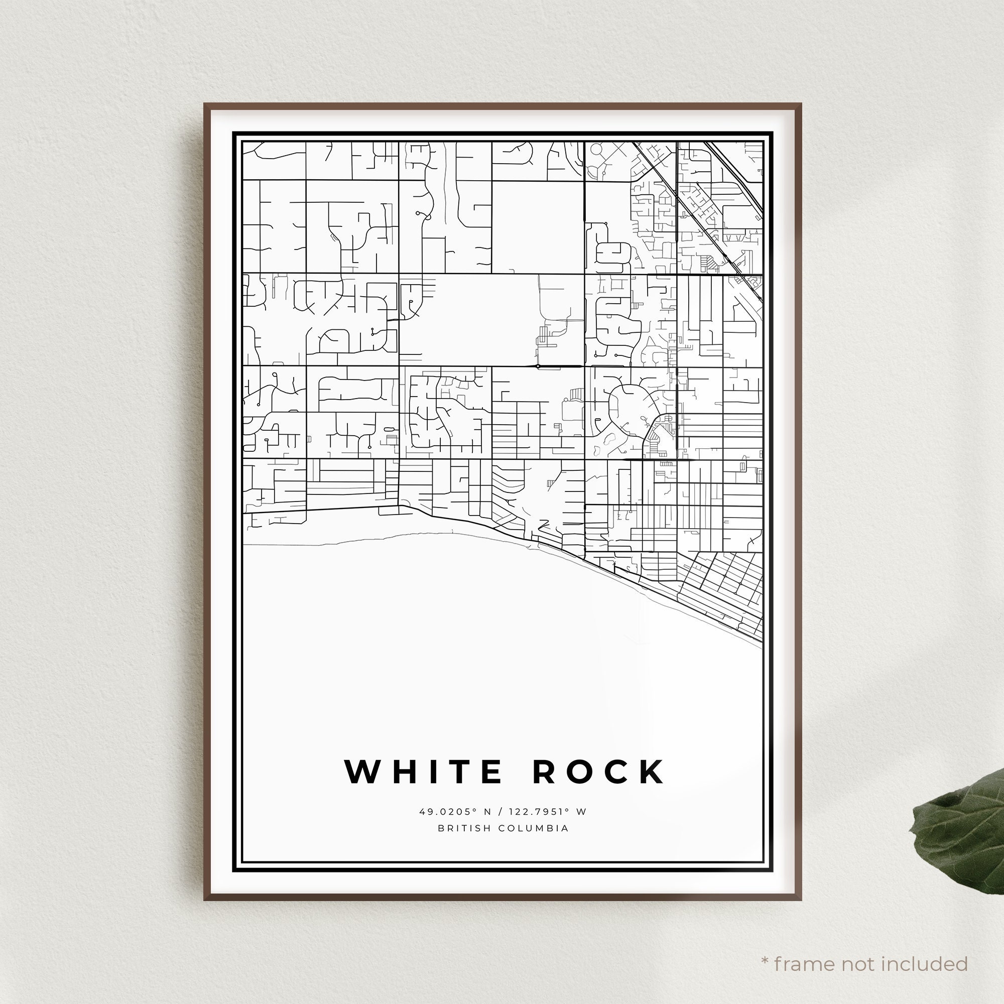 White Rock Map Print White Rock Street Map Poster Canada - Etsy