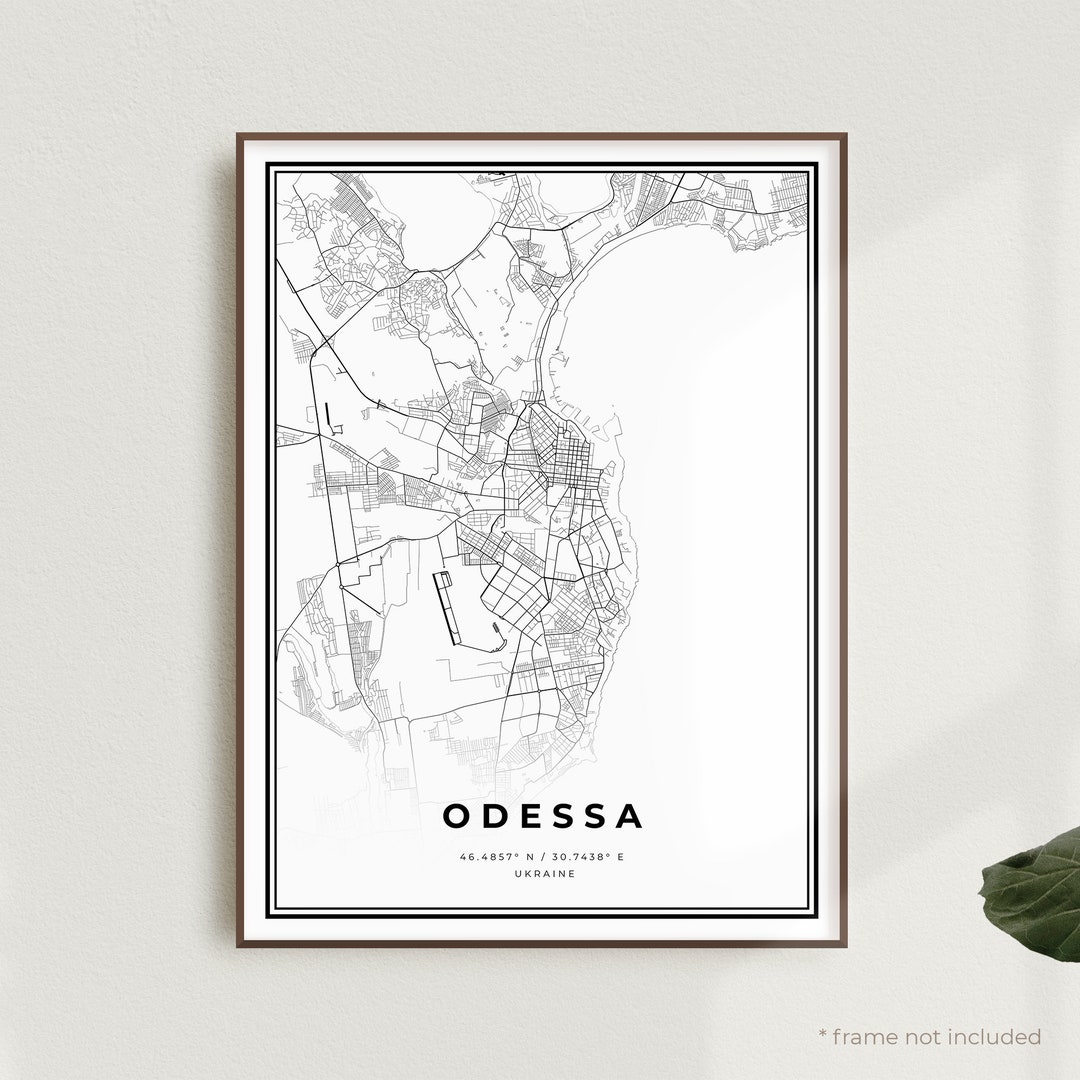 Odessa Map Print, Odessa Street Map Poster, ukraine, Modern Minimalist ...