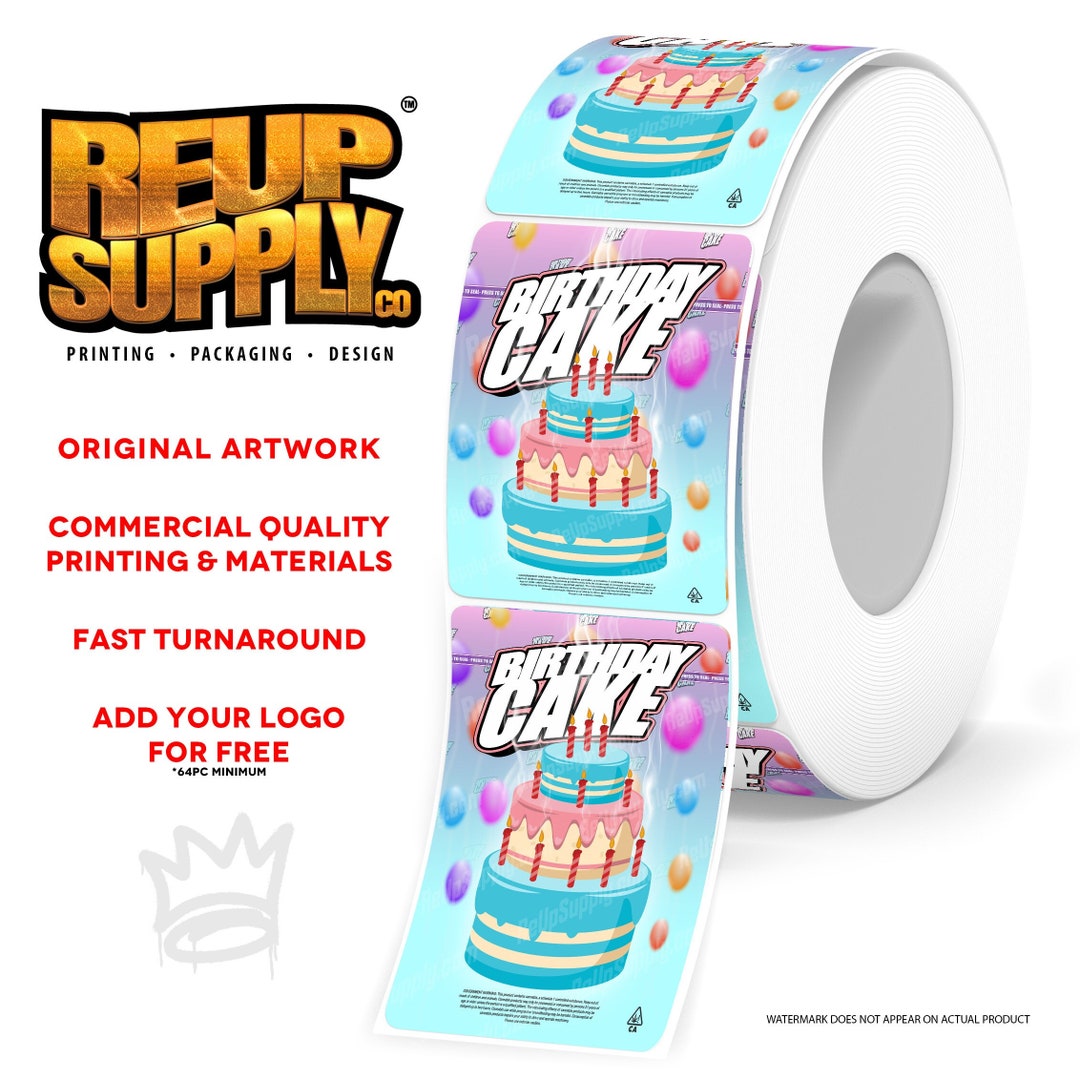 BIRTHDAY CAKE V1 Cannabis Strain Artwork HD Labels by - Etsy