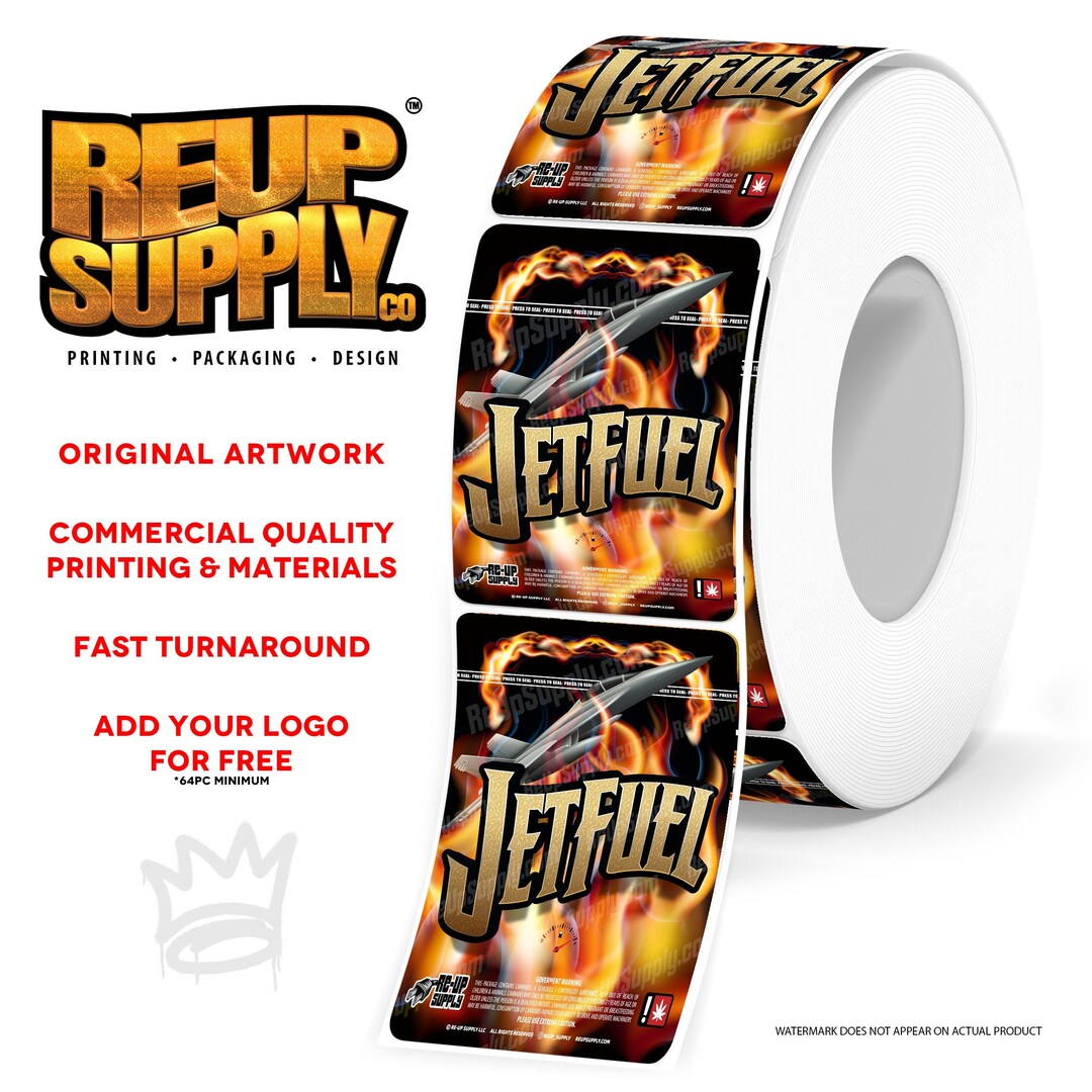 JET FUEL Cannabis Strain Artwork HD Labels by Reupsupply 3.5g, 7g, 14g ...