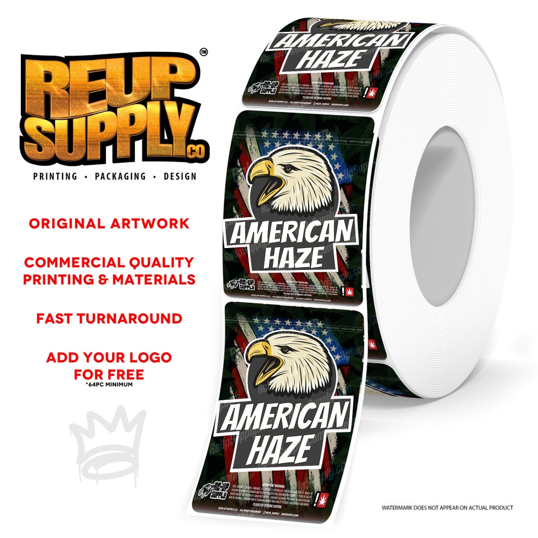 AMERICAN HAZE Cannabis Strain Artwork HD Labels by Reupsupply 3.5g, 7g ...