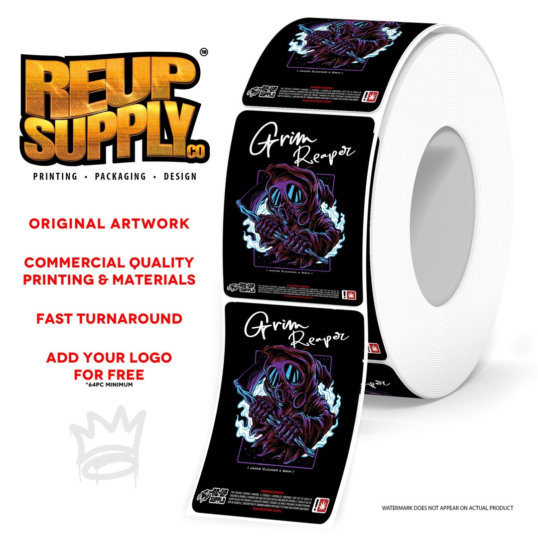 GRIM REAPER Cannabis Strain Artwork HD Labels by Reupsupply - Etsy