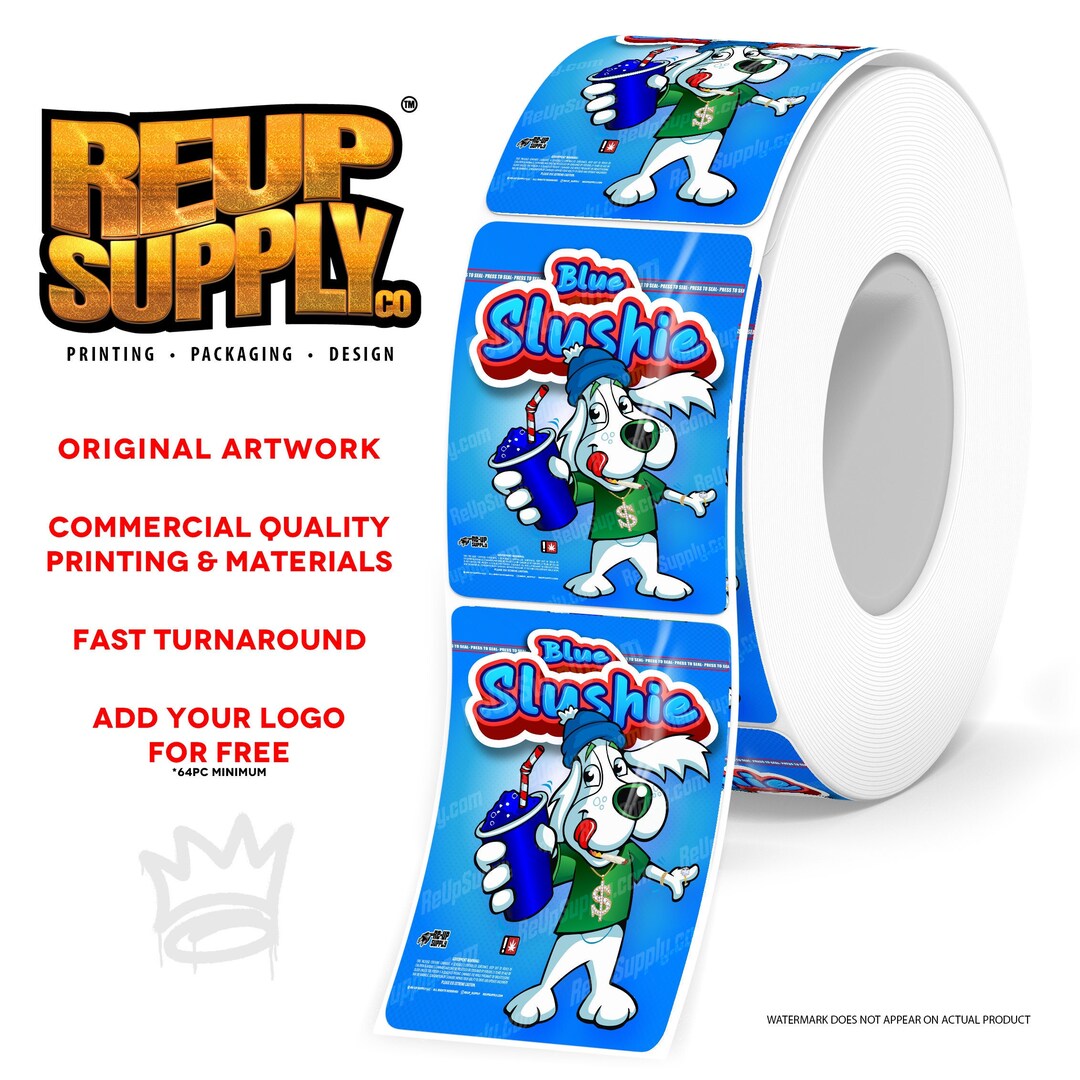 BLUE SLUSHIE Cannabis Strain Artwork HD Labels by Reupsupply 3.5g, 7g ...