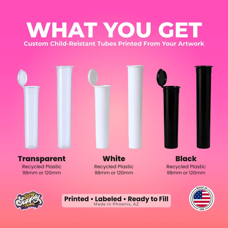 Custom Tubes – Printed & Ready to Ship Fast | 98mm 116mm | Premium ...