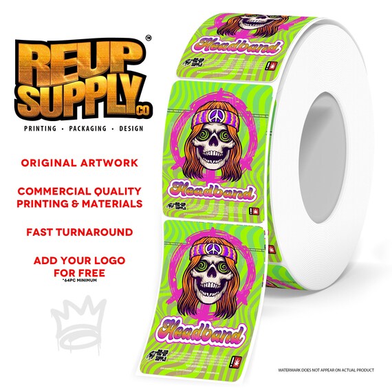 HEADBAND Cannabis Strain Artwork HD Labels by Reupsupply - Etsy