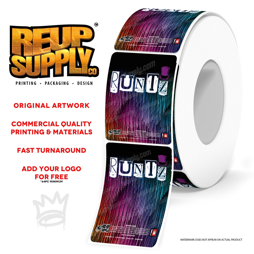 RUNTZ Cannabis Strain Artwork HD Labels by Reupsupply 3.5g, 7g, 14g ...