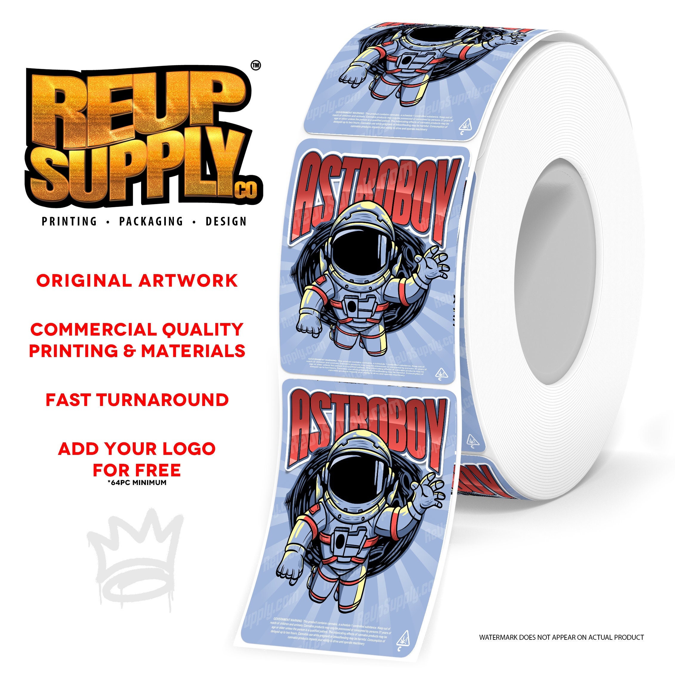 ASTRO BOY Cannabis Strain Artwork HD Labels by Reupsupply 3.5g, 7g, 14g ...