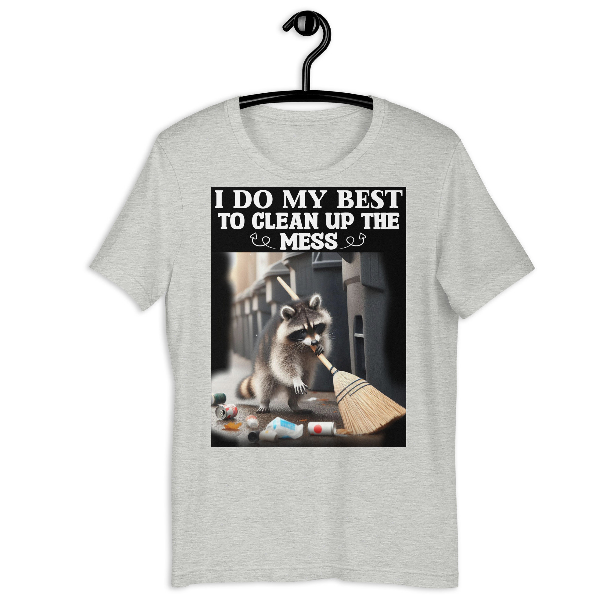 Raccoon Sweeping Trash Broom Shirt, Raccoon T-shirt Funny, Retro ...