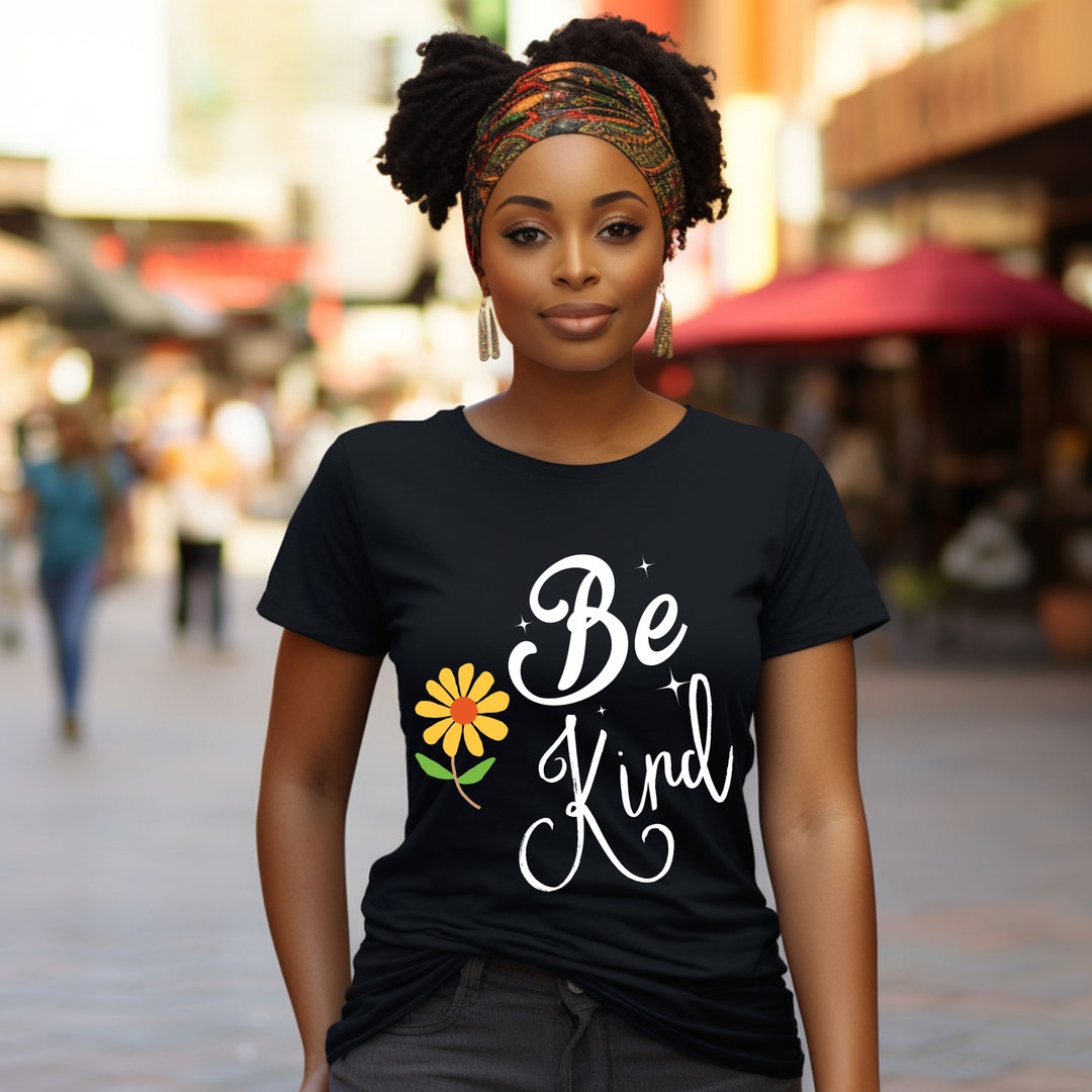 Be Kind Shirt, Be Kind T-shirt, Black Be Kind Flower Shirt, Gifts for ...