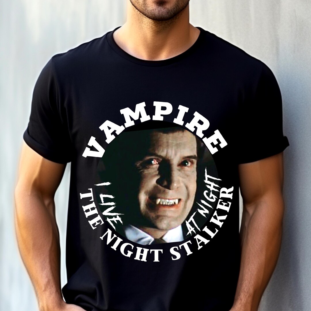The Night Stalker Vampire I Live at Night Shirt, Stalker, Carl Kolchak ...