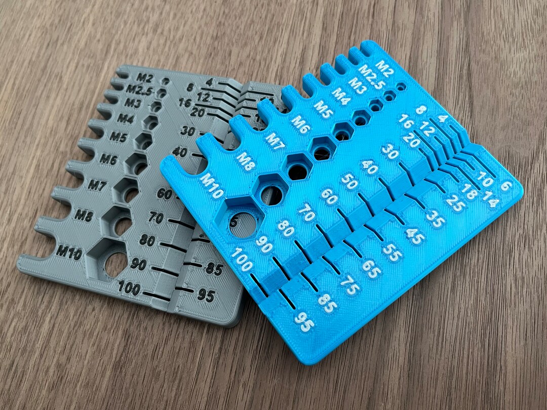 Parallel Bars Blue SAE And Metric Bolt Gauge Check A Thread Fastener ...