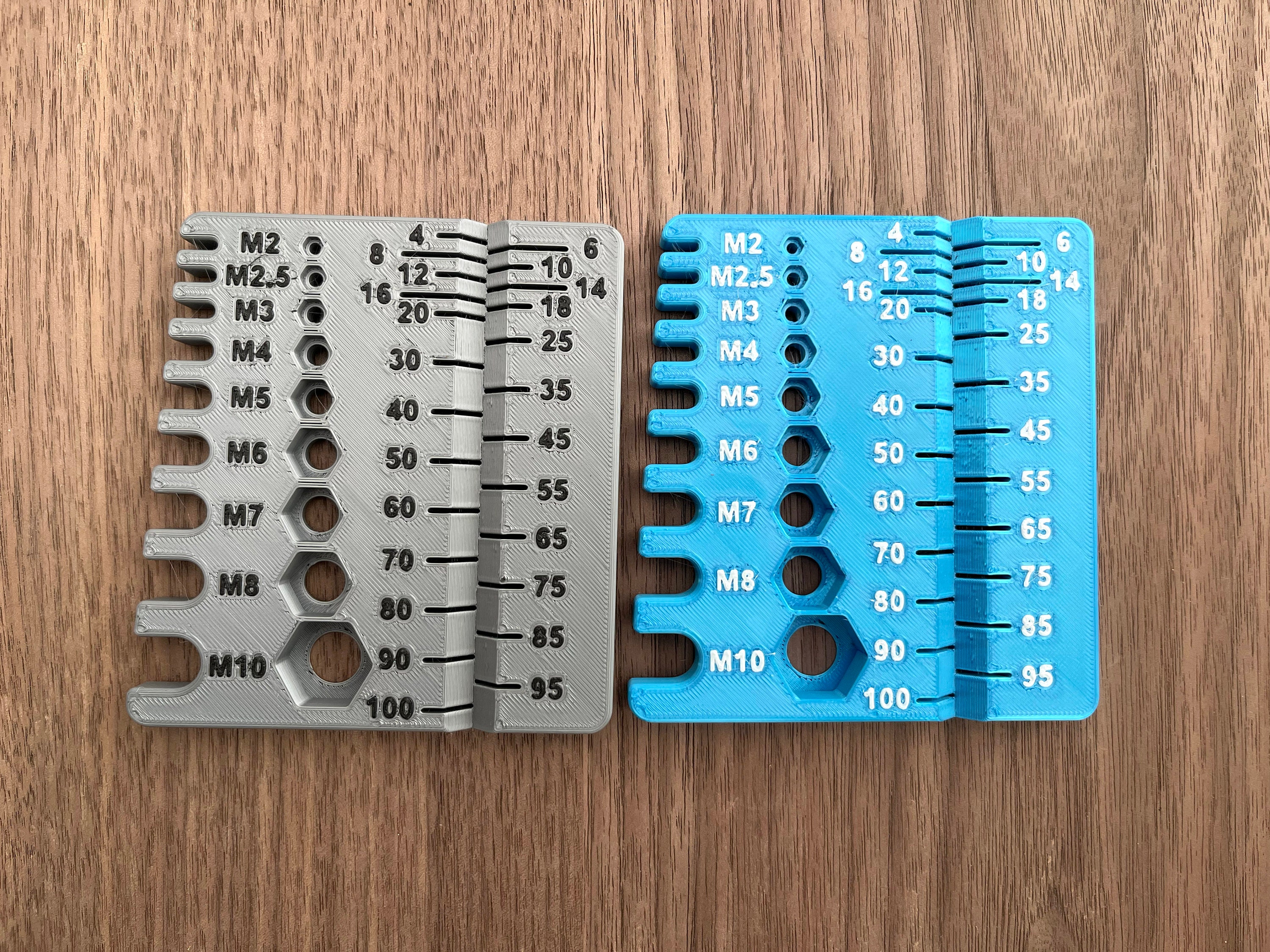 Parallel Bars Blue SAE And Metric Bolt Gauge Check A Thread Fastener ...