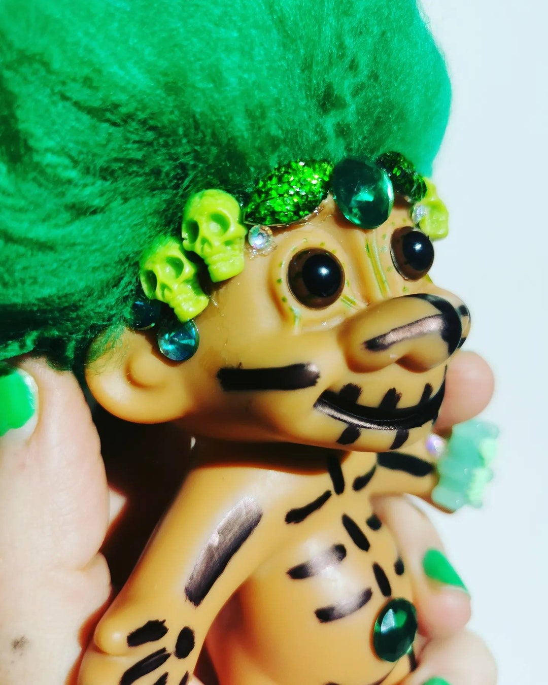 Halloween Green Sugar Skull Troll - Etsy