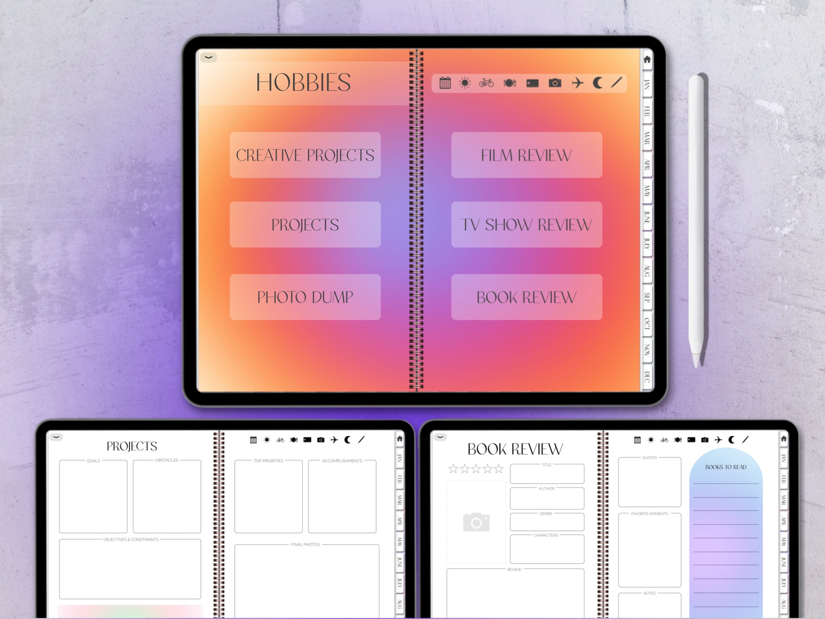 Undated Digital Planner, Gradient Planner, Aura Planner, Digital ...