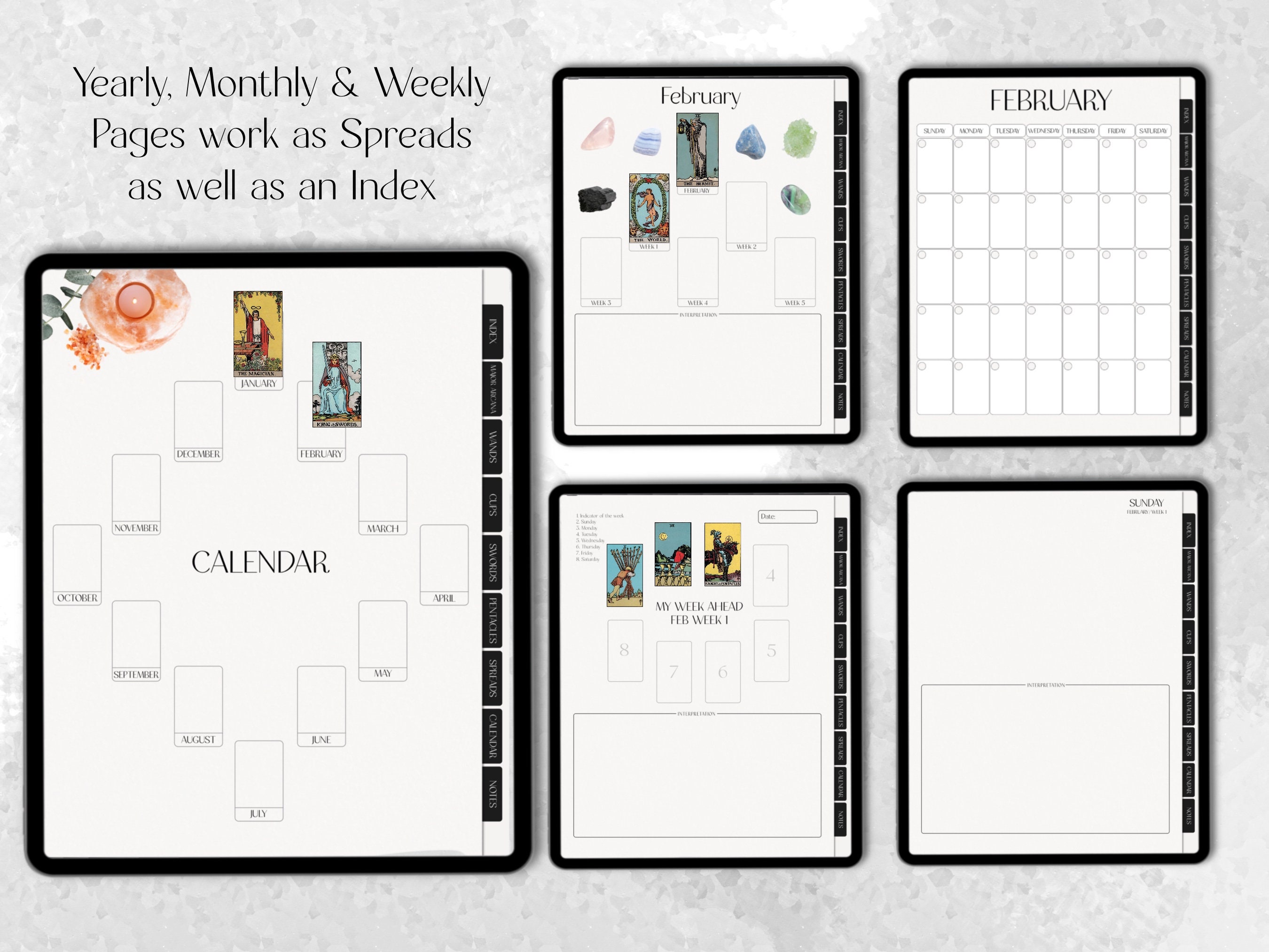 Digital Tarot Journal, Crystal Tarot, Tarot Planner, Tarot Card ...