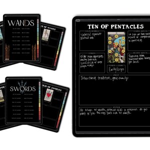Dark Digital Tarot Journal Bundle Tarot Planner Tarot Card - Etsy