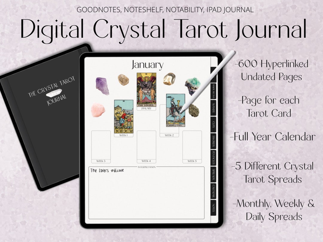 Digital Tarot Journal, Crystal Tarot, Tarot Planner, Tarot Card ...