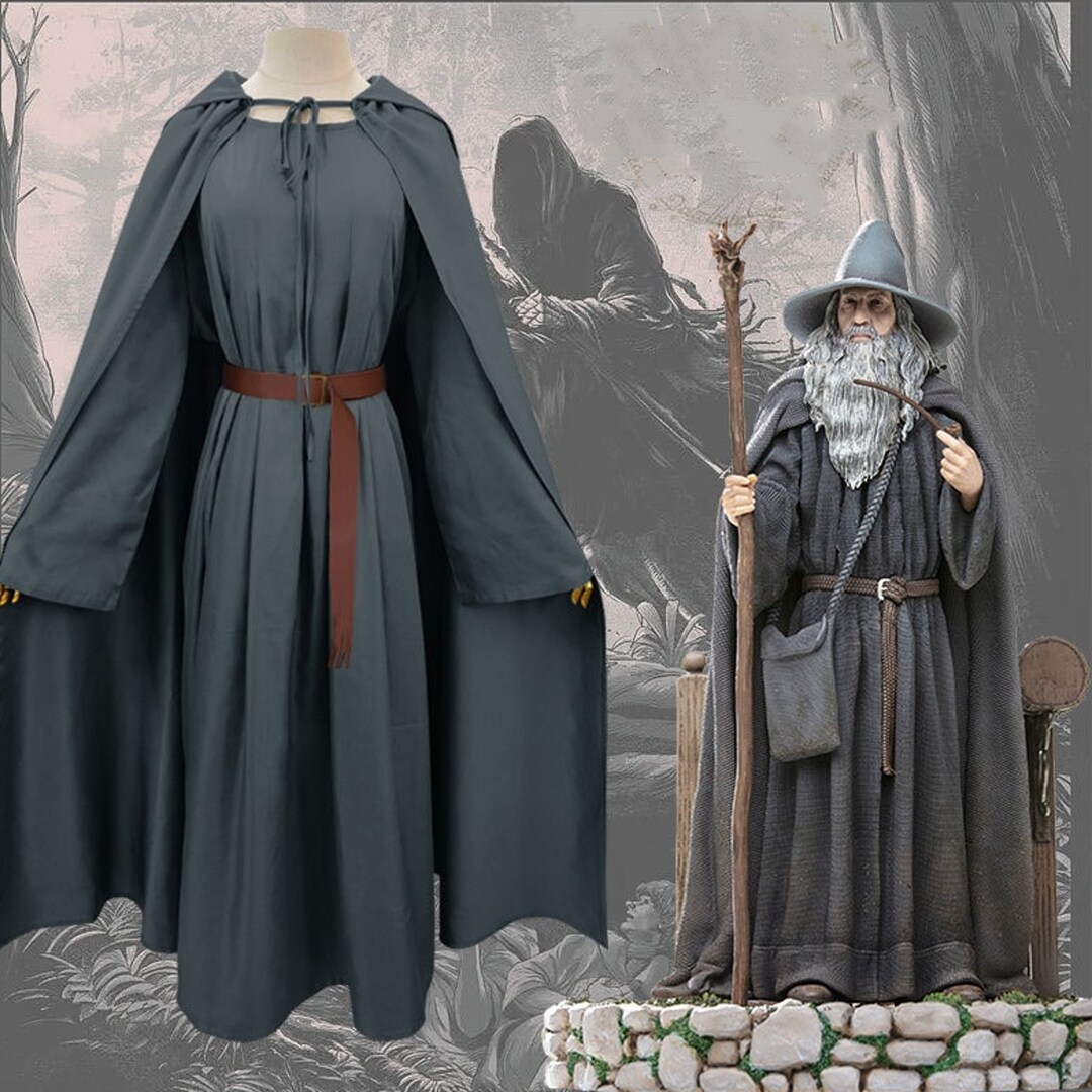 The Lord of the Rings Gandalf Cosplay Full Setgrey Wool Cloak - Etsy