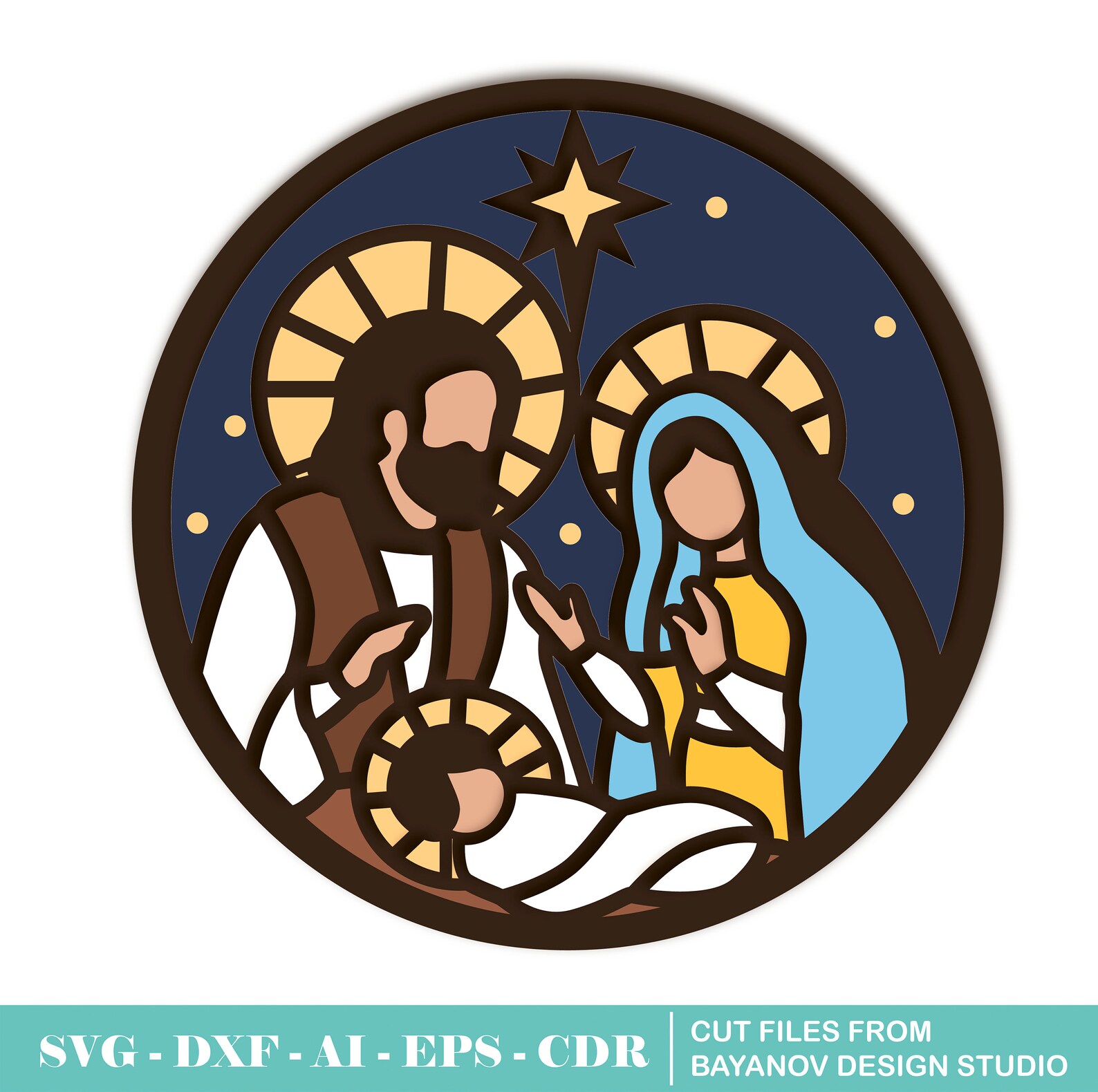 Christmas Tree Toy/panel Nativity Scene Ornaments SVG File Laser Cut ...
