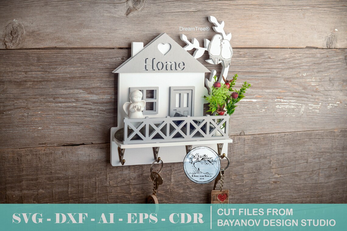 Key Holder tiny House Shelf Laser Cut Filescnc - Etsy