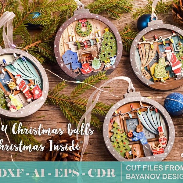 Cnc Dxf Christmas Ornaments - Etsy