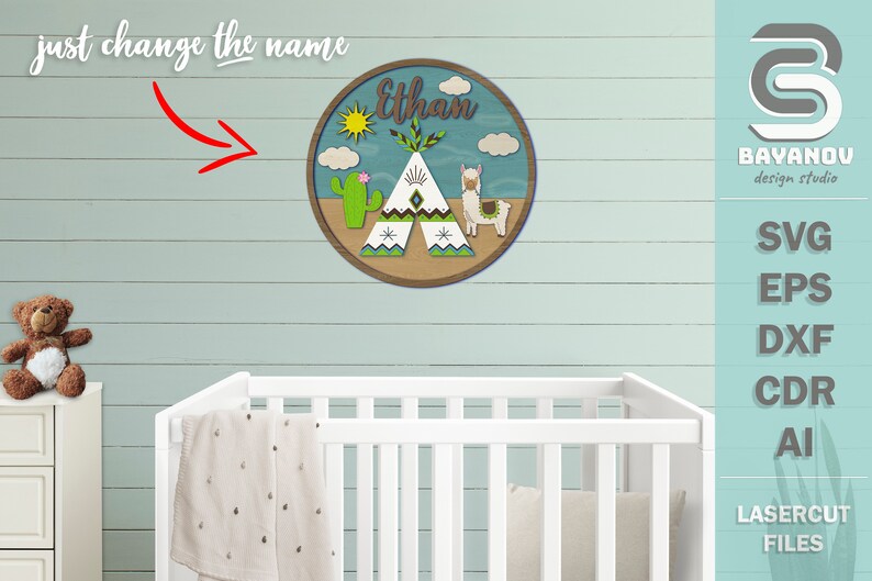 Baby Name Sign Bundle Laser Cut SVG Files for Glowforge Baby - Etsy