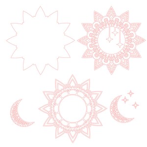 Multilayer Sun and Moon Mandala 3 Layers Home Decor Wall Art, Ai Eps ...