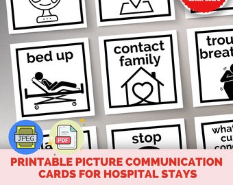 108 Printable Communication Cards for Hospital Stays /ventilator Users ...
