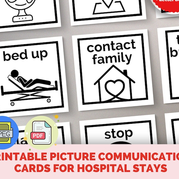 108 Printable Communication Cards for Hospital Stays /ventilator Users ...