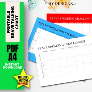 Printable Brave Speaking Challenges Weekly Sheets for | Etsy