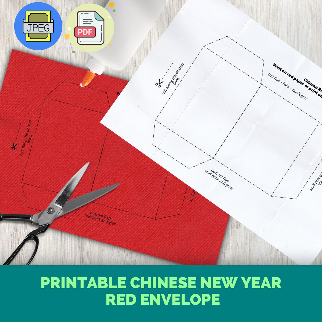 Printable Chinese New Year RED ENVELOPE, Lunar Year Envelopes, DIY ...