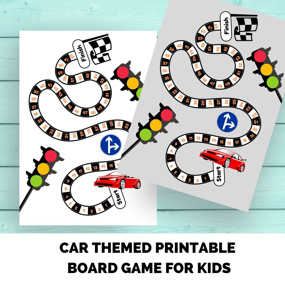 Car Racing Printable Board Game, Family Board Game, KIDS Board Games ...
