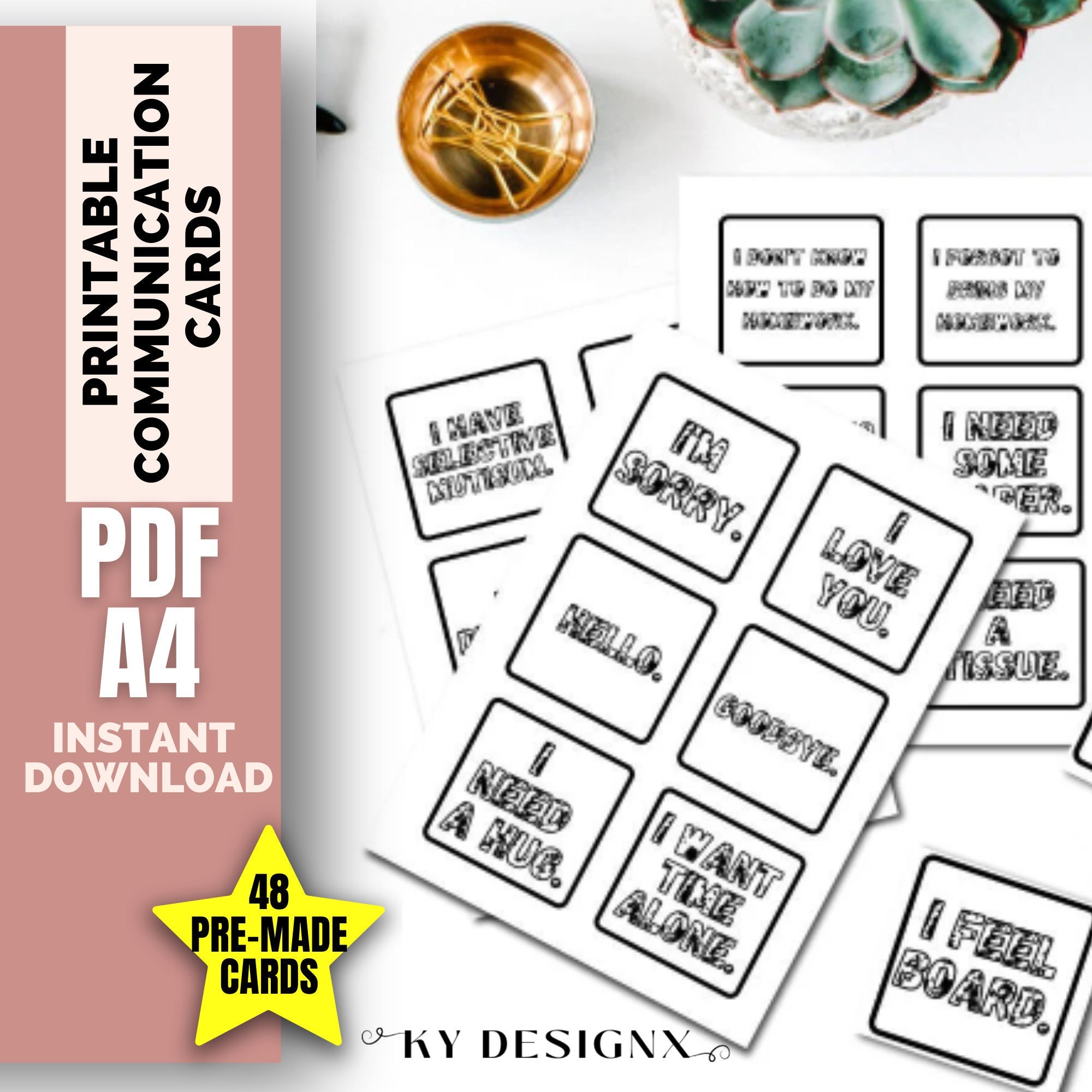 48 Printable Communication Cards Children /teens /adults, Selective ...