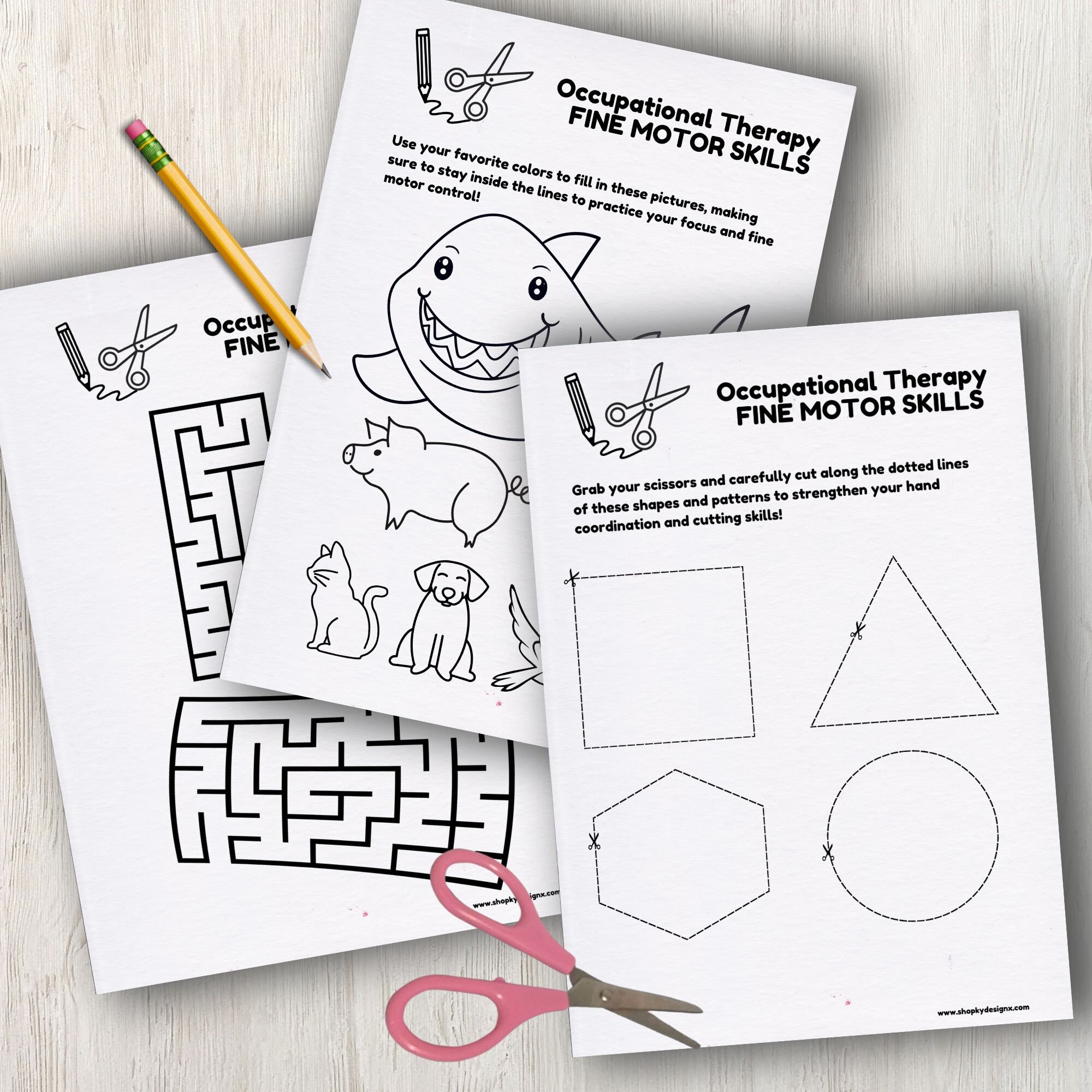 Printable Fine Motor Skills Worksheets - Occupational Therapy ...