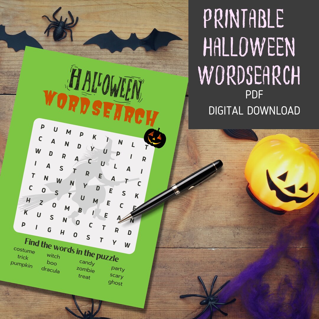 Halloween Kids Word Search Printable, Halloween, Halloween Party Game ...