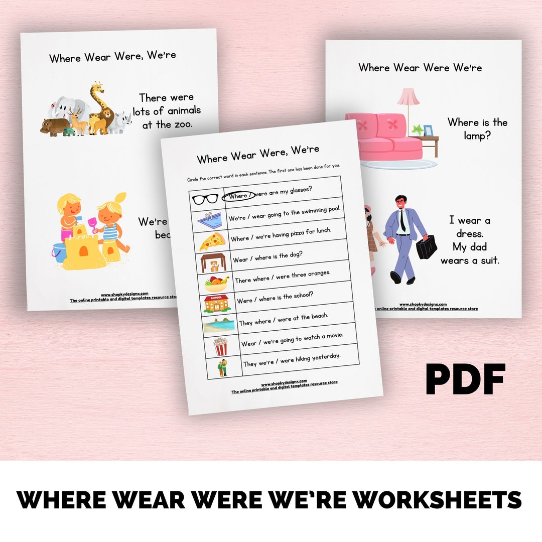 Where, We're, Wear, Were Printable Worksheet - Homophones - ESL ...