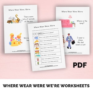 Where, We're, Wear, Were Printable Worksheet - Homophones - ESL ...