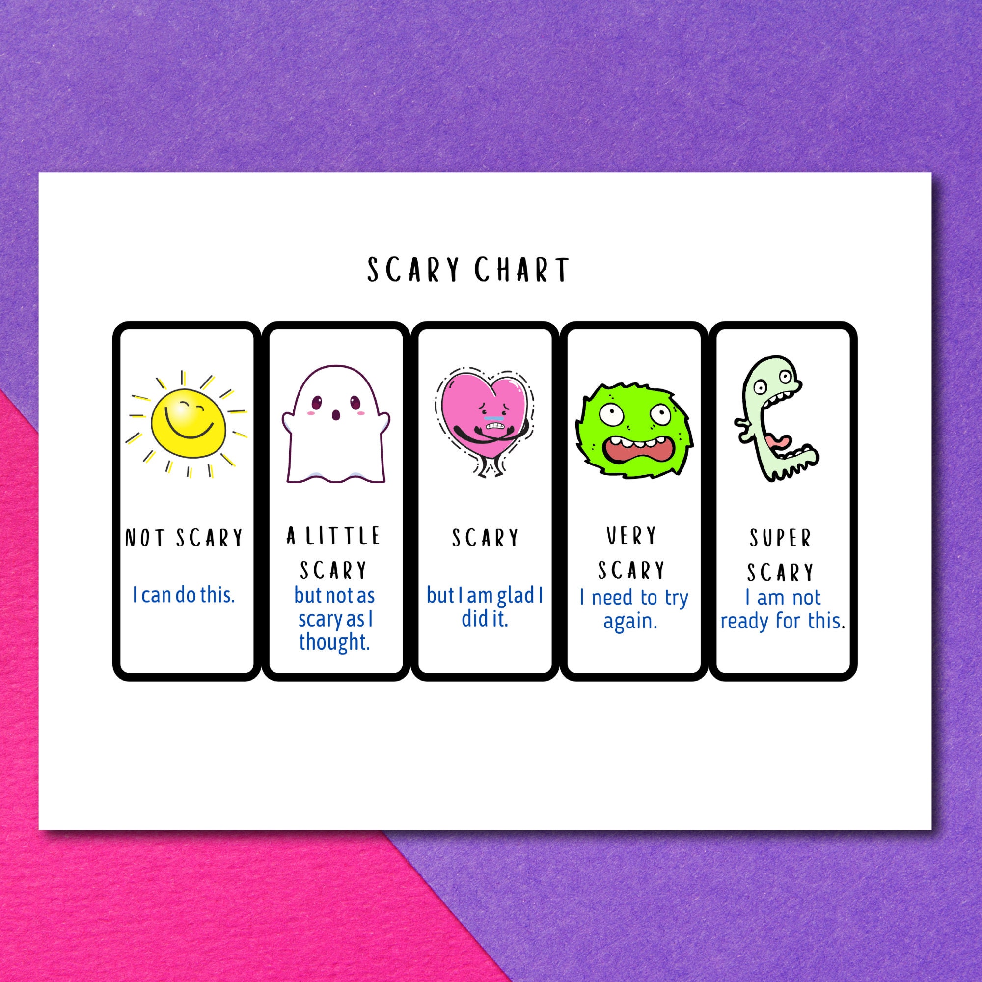 Printable SCARY Chart, Selective Mutism, Anxiety, Brave, Teens, Kids ...