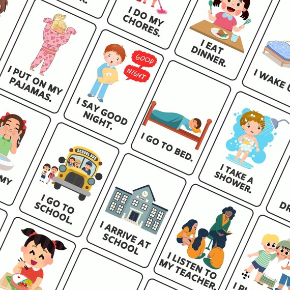 Daily Routines Esl Printable Vocabulary Learning Cards