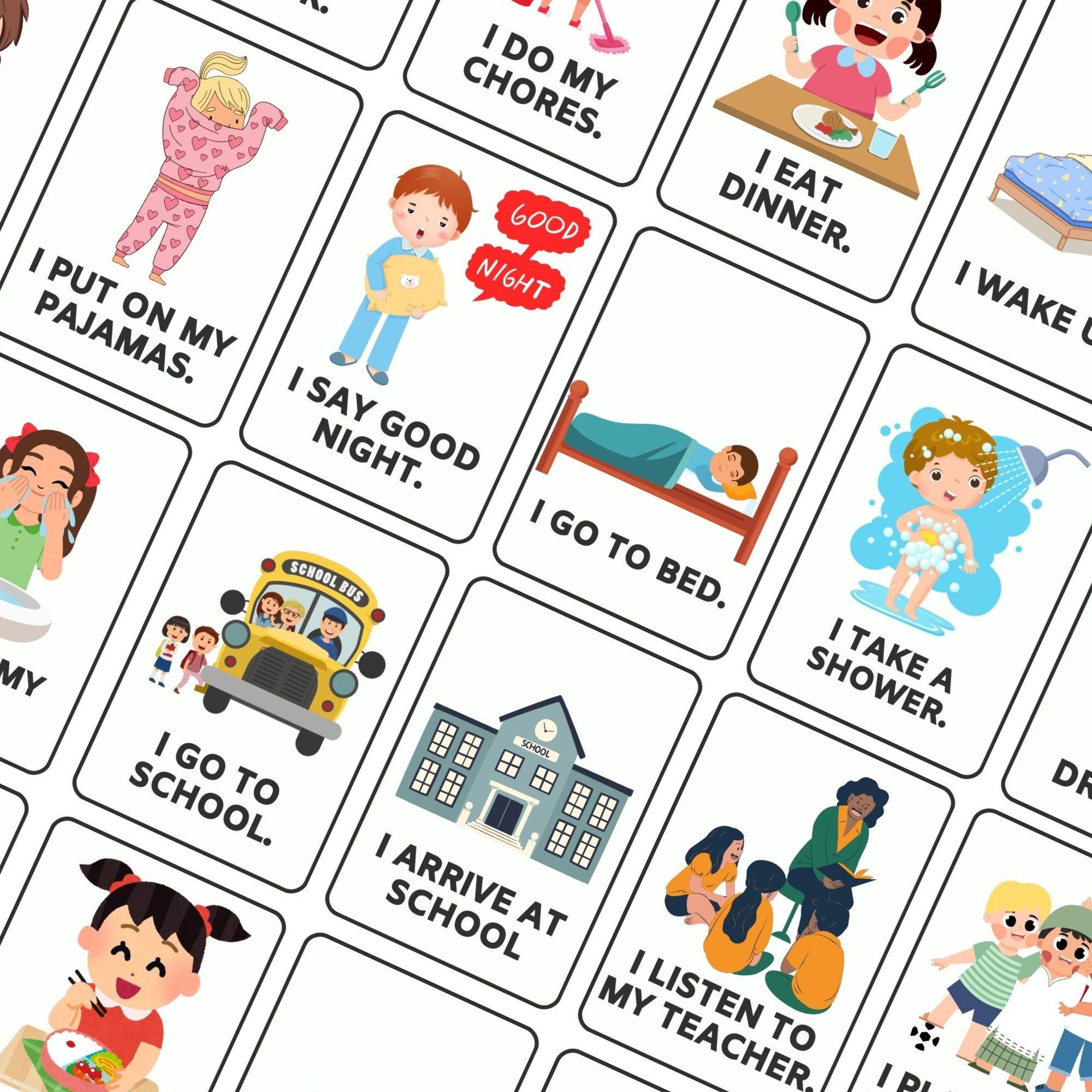 Printable ESL Flashcards for Teaching Daily Routines, Visual Daily ...