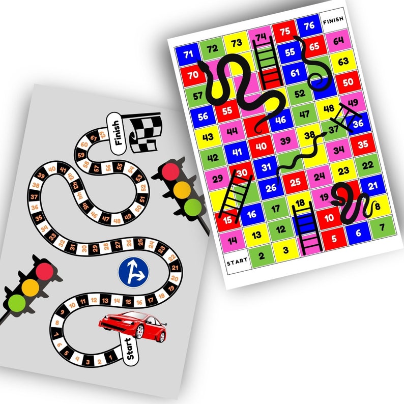 11 Printable Games for Kids - Bundle Set Printable Dice - Family Board ...