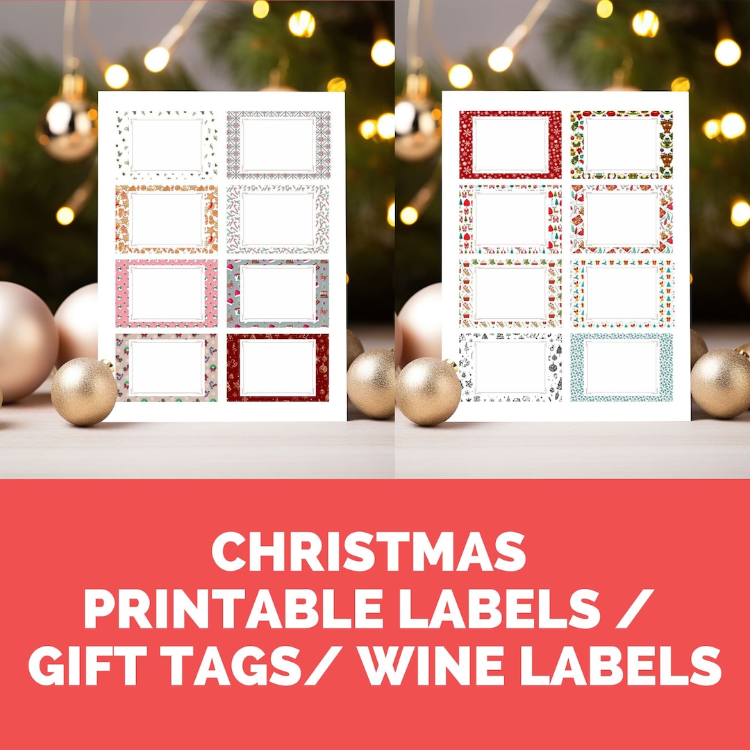 16 Printable Blank Festive Christmas Labels / Tags Christmas Jar Labels ...