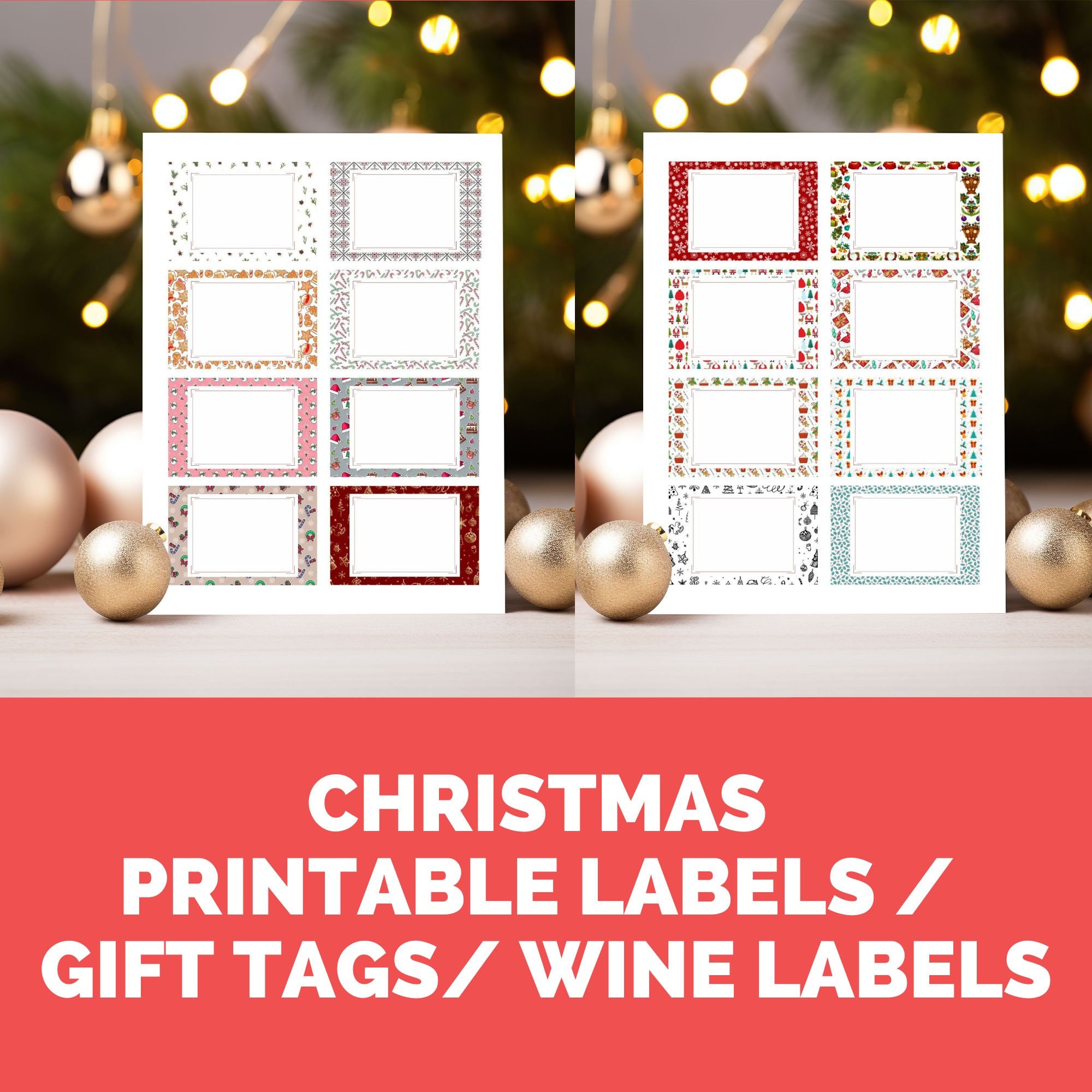 16 Printable Blank Festive Christmas Labels / Tags Christmas Jar Labels ...