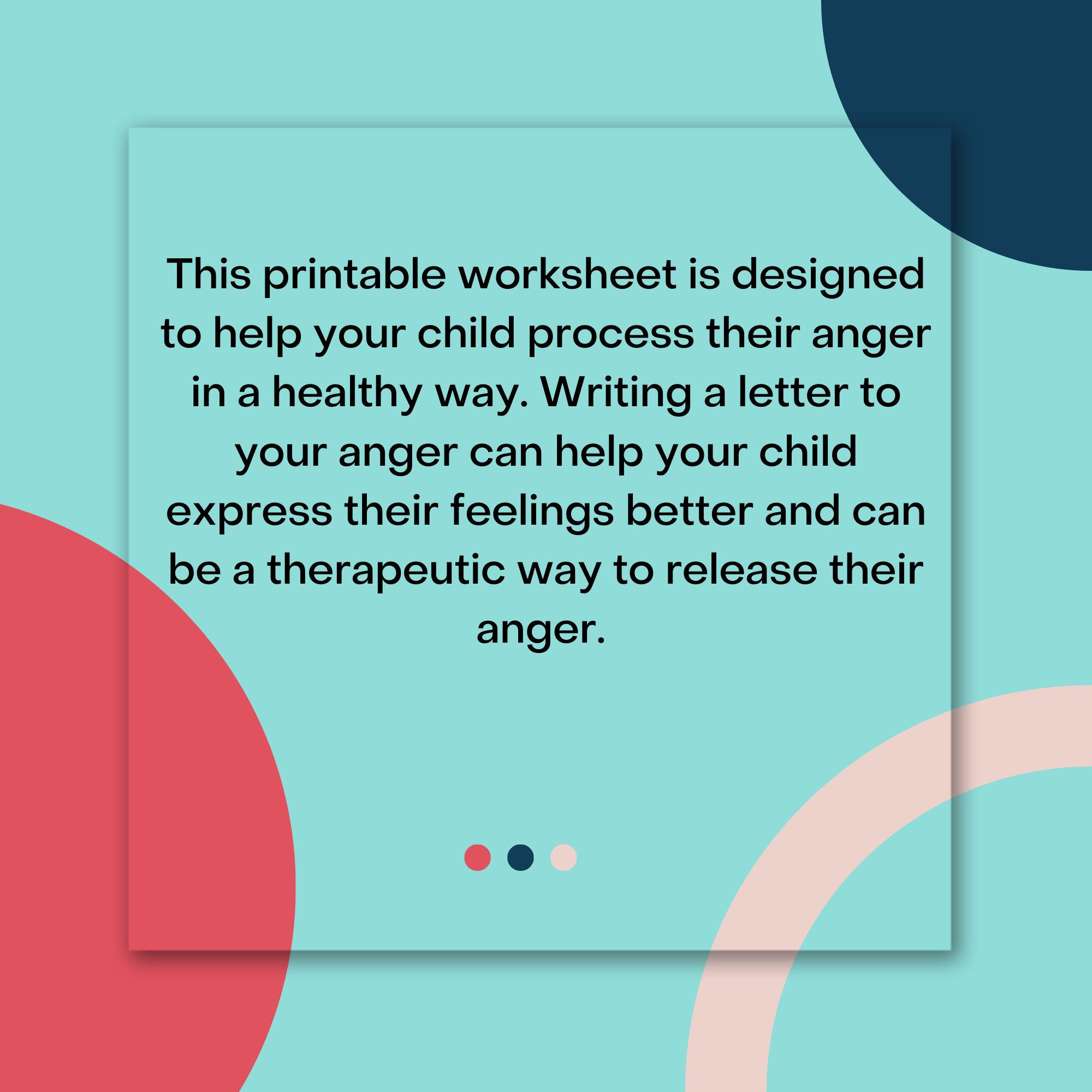 Printable Write a Letter to My Anger Worksheet Anger Management ...