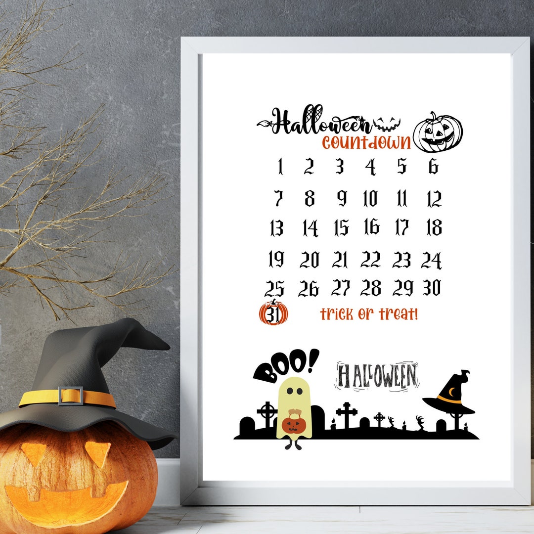 Printable Halloween Countdown, Halloween Printable Part Decorations ...