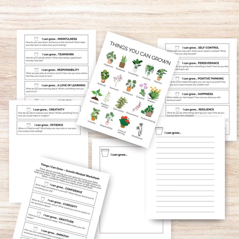 Printable Growth Mindset Activities for Kids / Teens -social Emotional ...