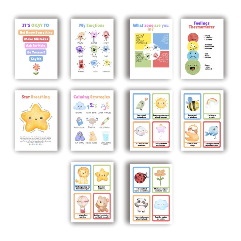Printable Calming Corner Poster Bundle – Mindfulness & Emotion ...